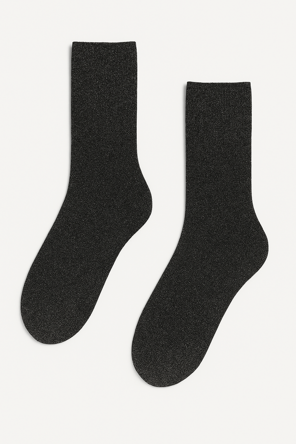 SHINNY SOCKS BLACK - Brick London