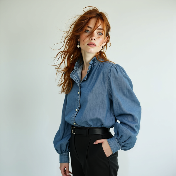 BLAKE BLOUSE DARK - Brick London